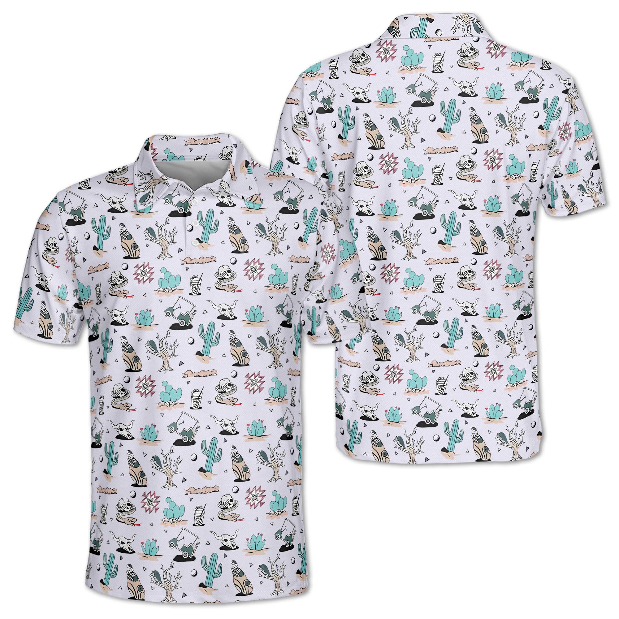 Men's Desert Western Golf Polo Shirts, Western Golf Shirts For Men GZ0 ...